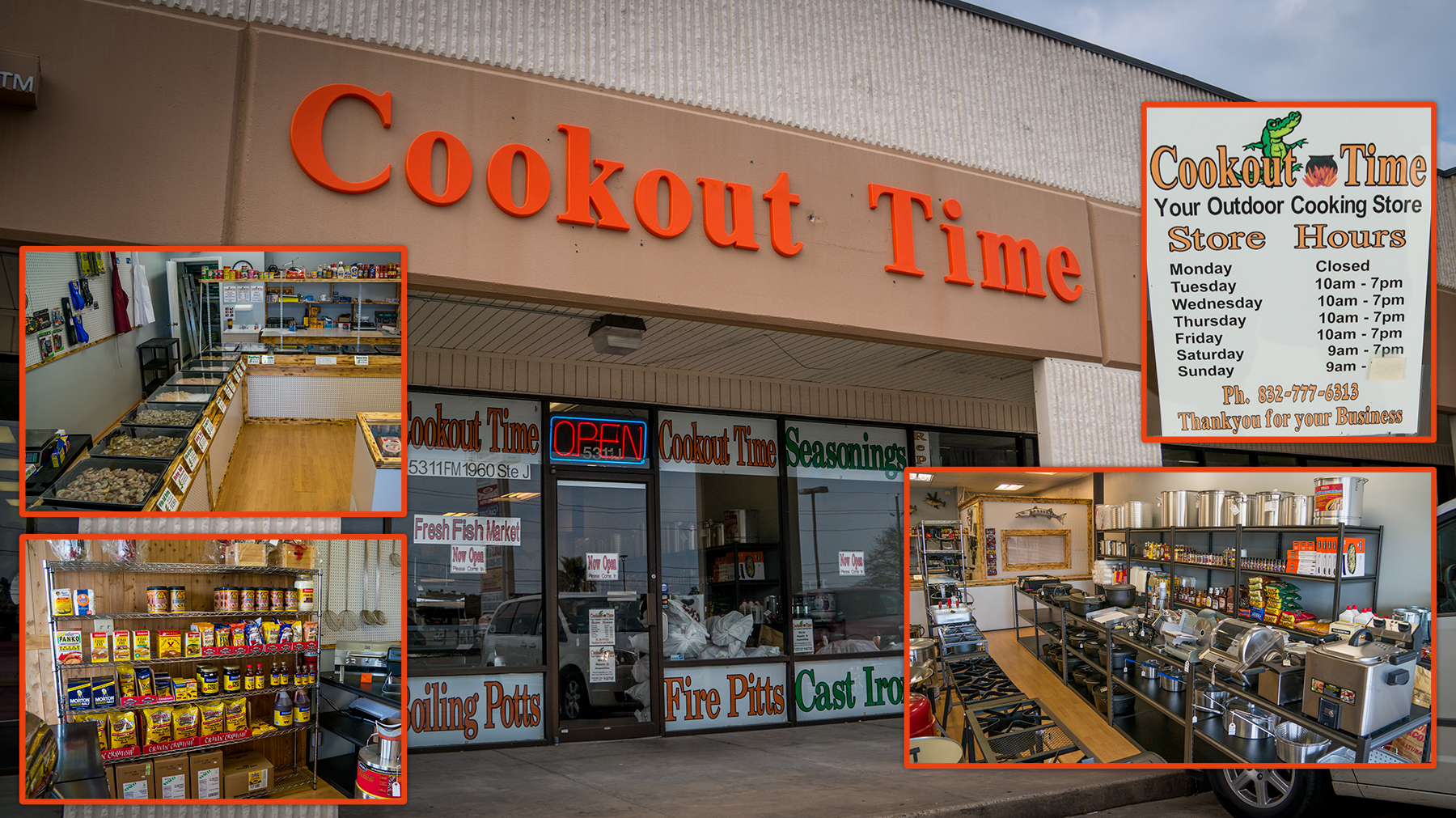 Cookout Time - Fresh Fish Market, Grills, Pitts and more.