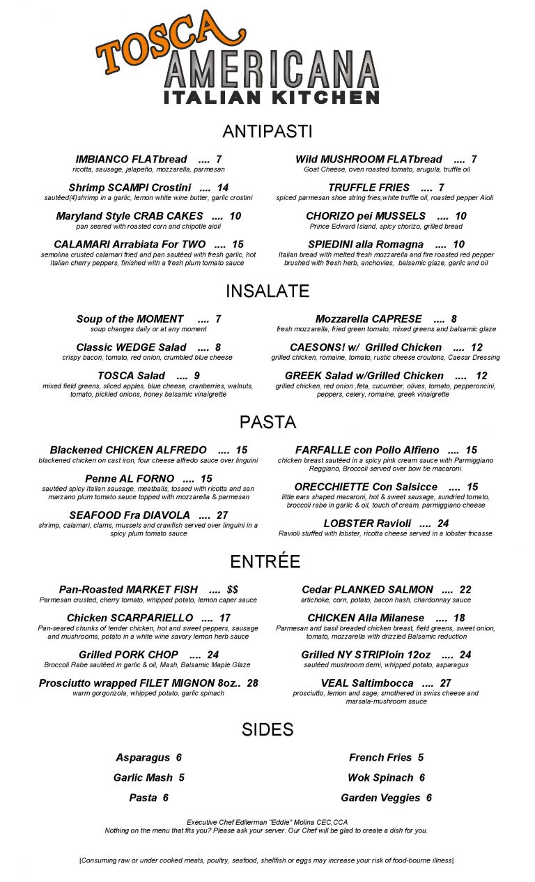 FIRST LOOK at Tosca Americana Italian Kitchen's new menu! - HKA Texas